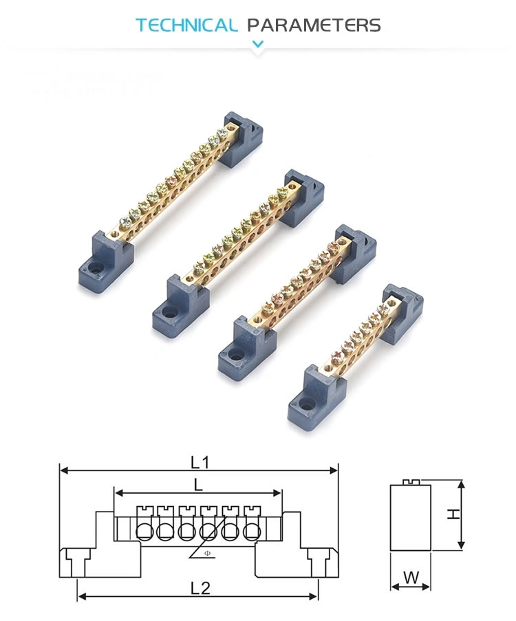 China Brass Conductor Screw Busbar Terminal Block with Holder ...