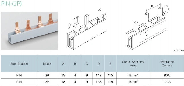 China L Type Pin Type 2p Copper Busbar 2p Breaker Busbars Manufacturers ...
